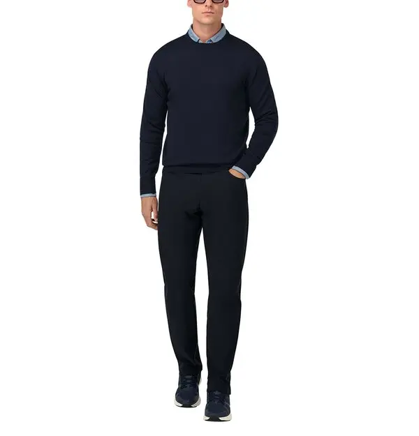 Boggi Milano Extrafine Merino Wool Sweater - Navy Blue