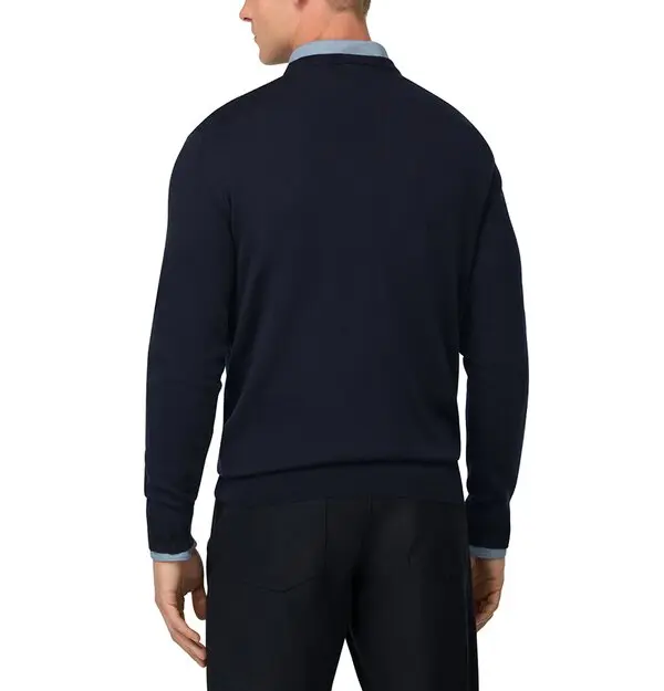 Boggi Milano Extrafine Merino Wool Sweater - Navy Blue
