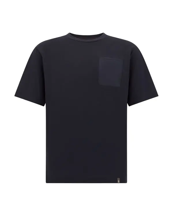 Boggi Milano Cool Jade Pique Pocket Tee - Navy Blue