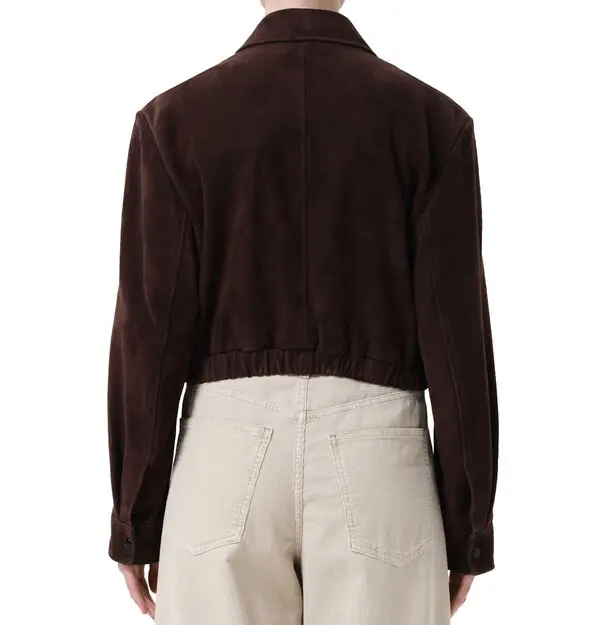 AGOLDE Nahla Suede Cropped Jacket - Root