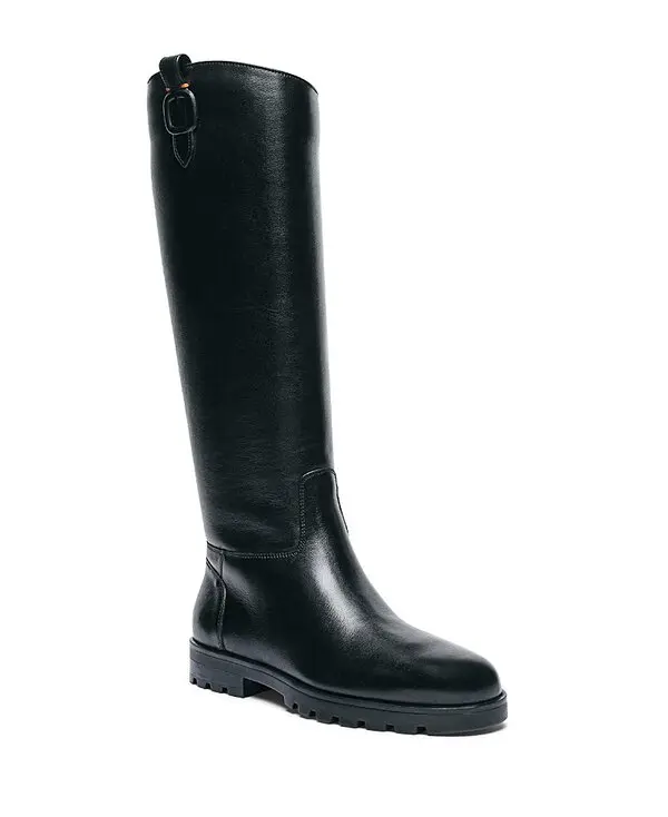 Santoni Leather Boots - Black