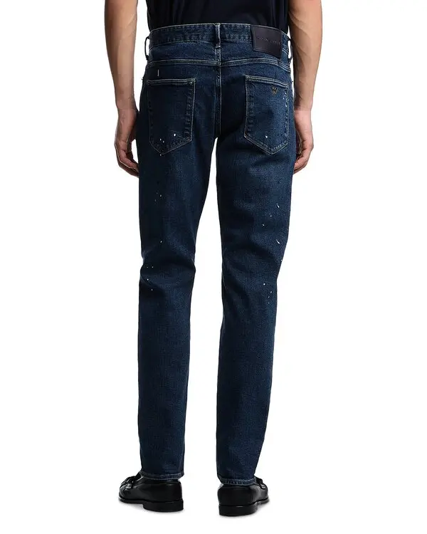 Emporio Armani Slim Fit Paint Splattered Jeans