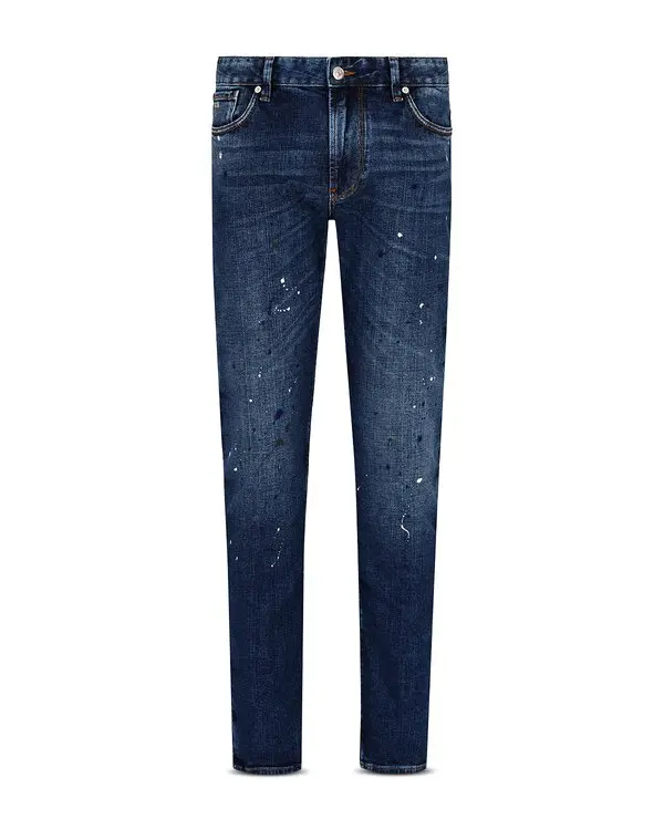 Emporio Armani Slim Fit Paint Splattered Jeans