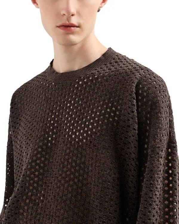Emporio Armani Perforated Crewneck Pullover