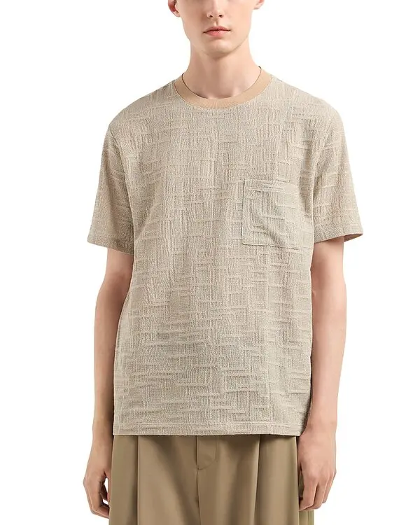 Emporio Armani Geometric Jacquard Knit Tee