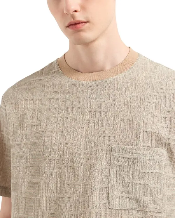 Emporio Armani Geometric Jacquard Knit Tee