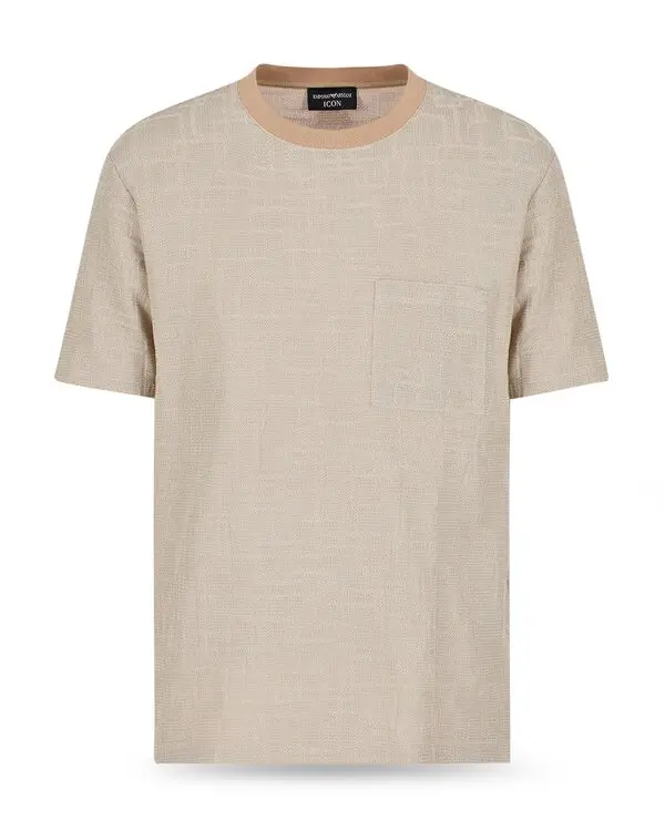 Emporio Armani Geometric Jacquard Knit Tee
