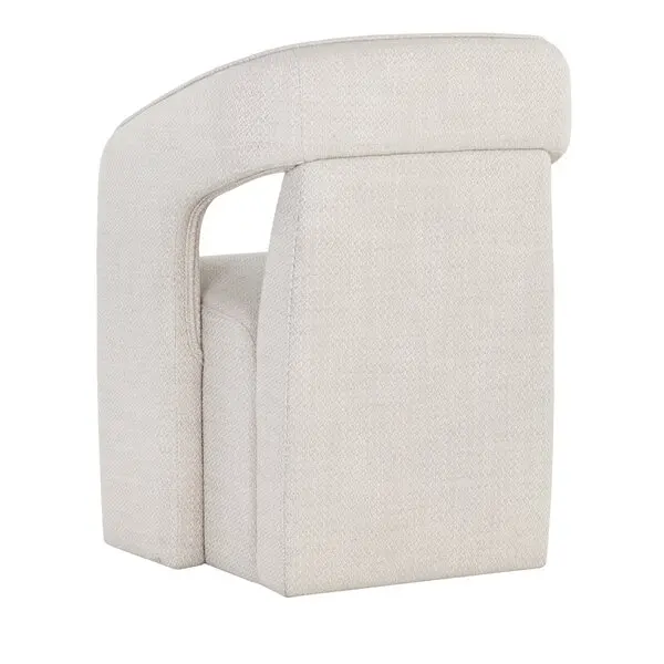 SUNPAN Kendrick Wheeled Dining Armchair - Stucco