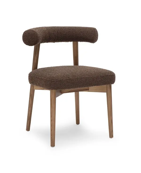TOV FURNITURE Spara Performance Boucle Side Chair - Chocolate Brown