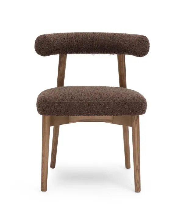 Tov Furniture Spara Performance Boucle Side Chair Chocolate