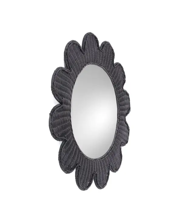 TOV FURNITURE Coralie Rattan Round Mirror