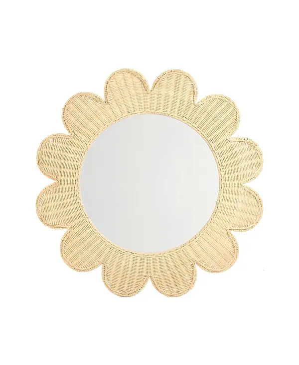 TOV FURNITURE Coralie Rattan Round Mirror - Natural