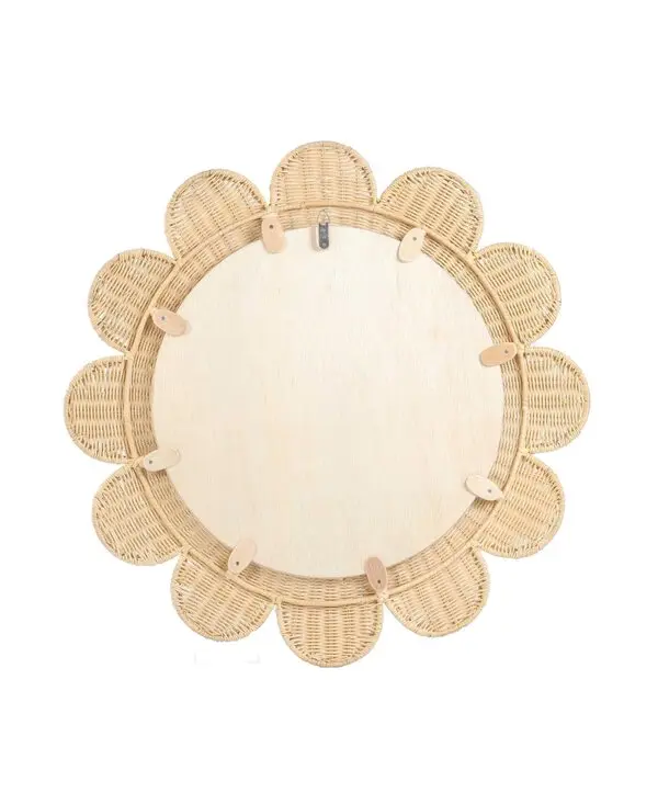 TOV FURNITURE Coralie Rattan Round Mirror