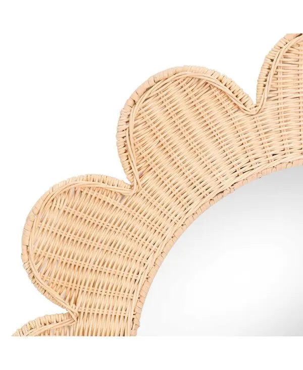 TOV FURNITURE Coralie Rattan Round Mirror