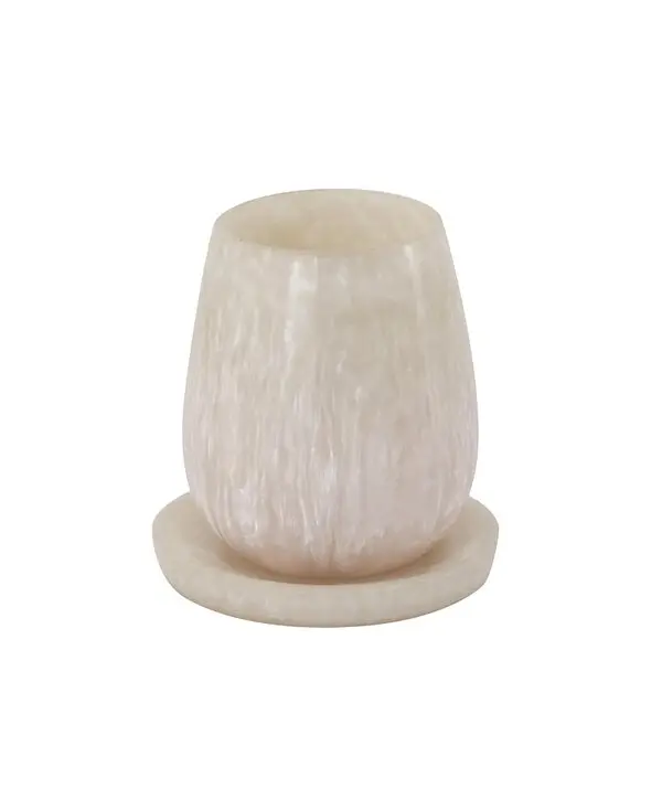 TOV FURNITURE Rounded Swirl Resin Kiddush Cup - Tan