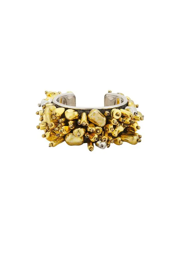 Dries Van Noten Tone Brass Cuff Bracelet - Gold