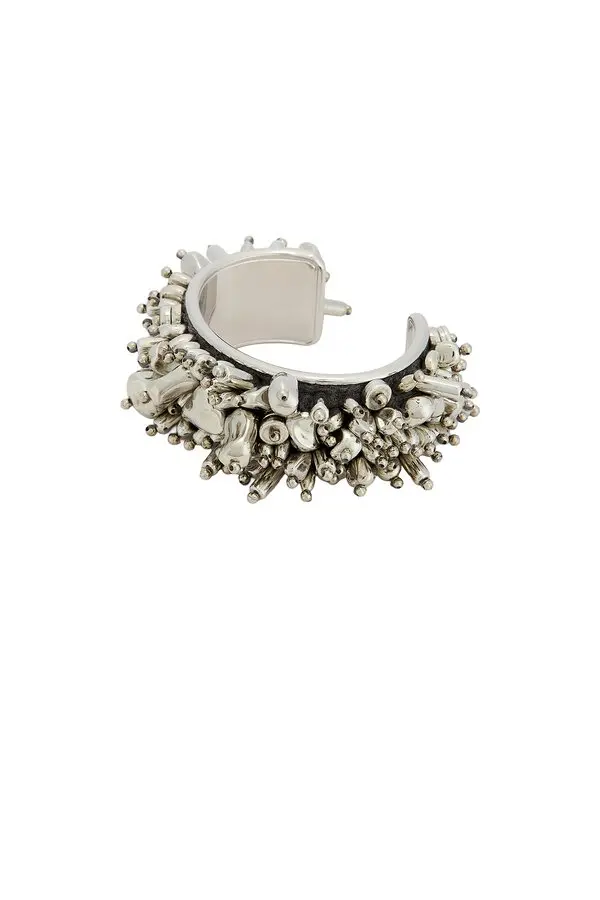 Dries Van Noten Tone Brass Cuff Bracelet - Silver