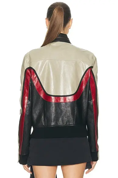 Coperni C Logo Leather Jacket - Multicolour