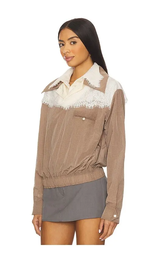 YUHAN WANG Retro Western Lace Pullover Top