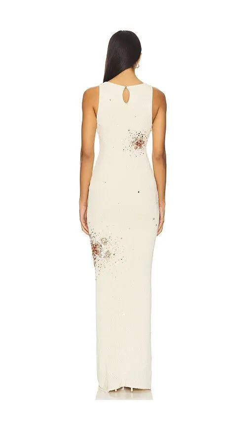 ASTA RESORT Natalia Hand Embroidered Dress - Salt Sequin