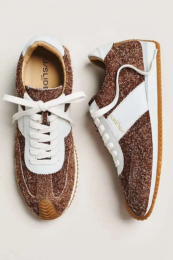 J/SLIDES NYC Lilith Sneakers - Brown Long Hair Suede