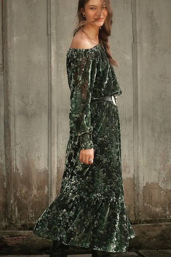 anthropologie floor length dress Girls Casual Fall Dresses | Cat Print Maxi Dress main image 1
