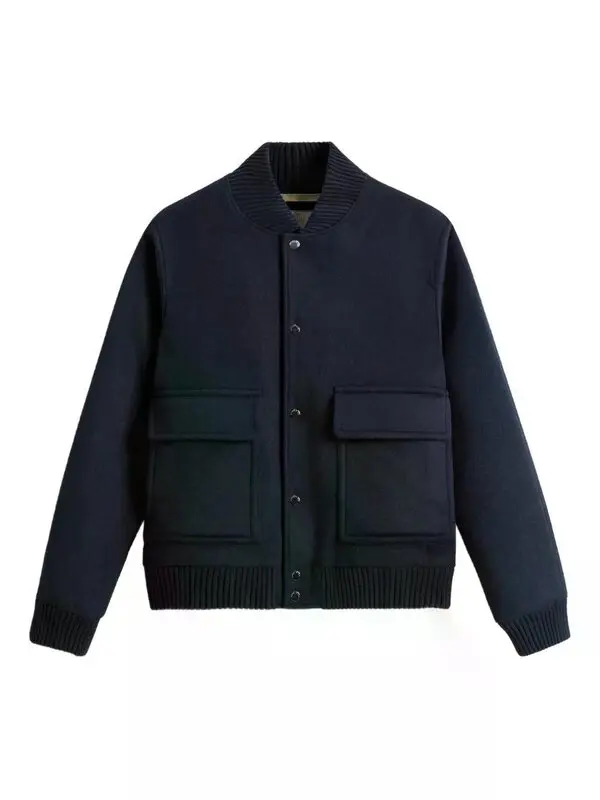 Woolrich Twill-weave Patch-pocket Bomber Jacket - Blue