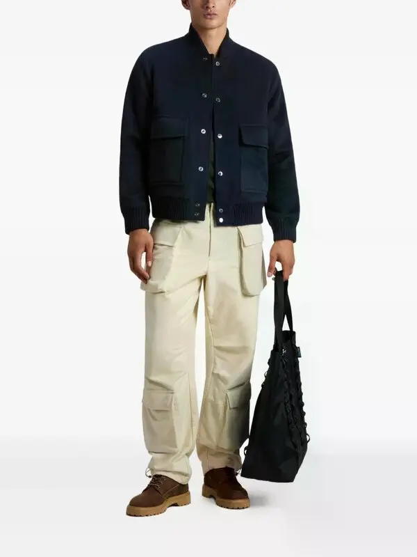 Woolrich Twill-weave Patch-pocket Bomber Jacket - Blue