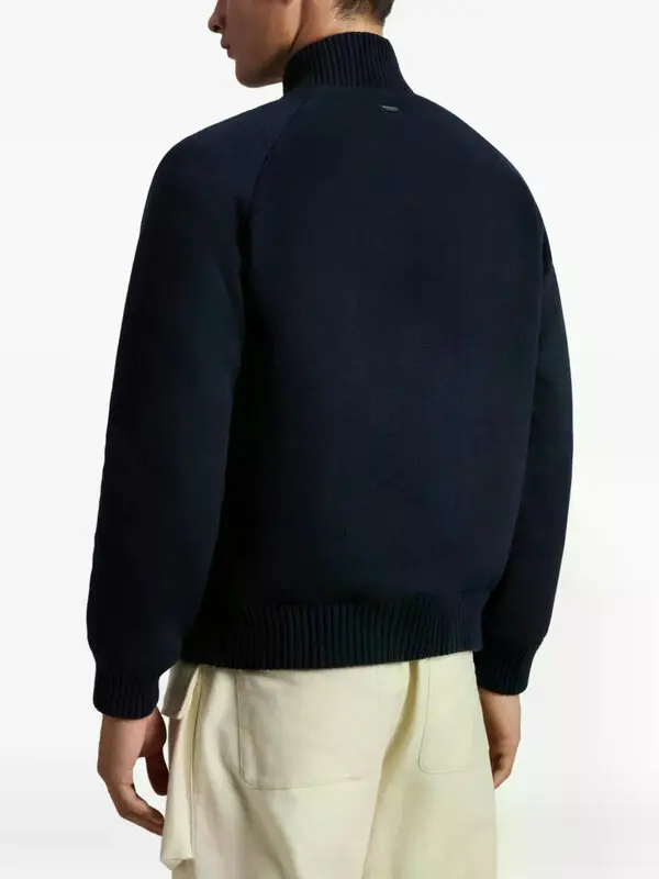 Woolrich Twill-weave Patch-pocket Bomber Jacket - Blue