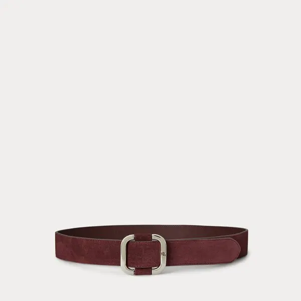 Ralph Lauren Slide-buckle Suede Belt - Dark Garnet