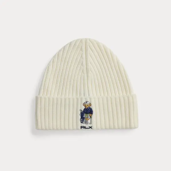 Ralph Lauren Polo Bear Wool Beanie - Cream
