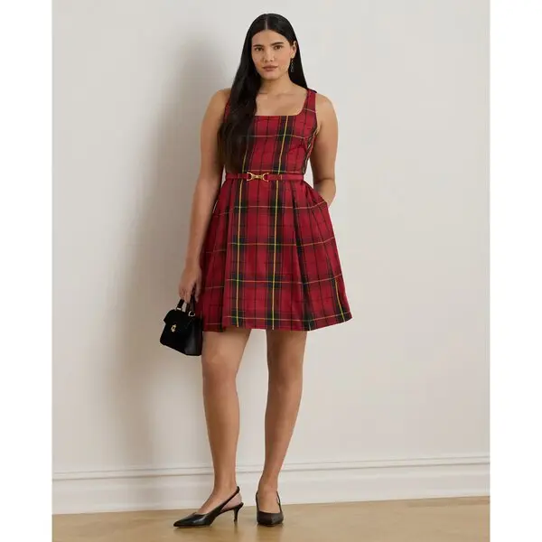 plaid cocktail dress ASTR the Label | Tionna Plaid Bubble Mini Dress in Blue Plaid