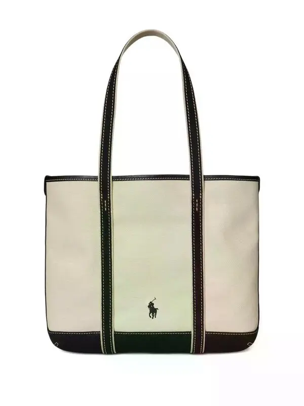 Polo Ralph Lauren Polo Bear Embroidered Small Tote - Neutrals