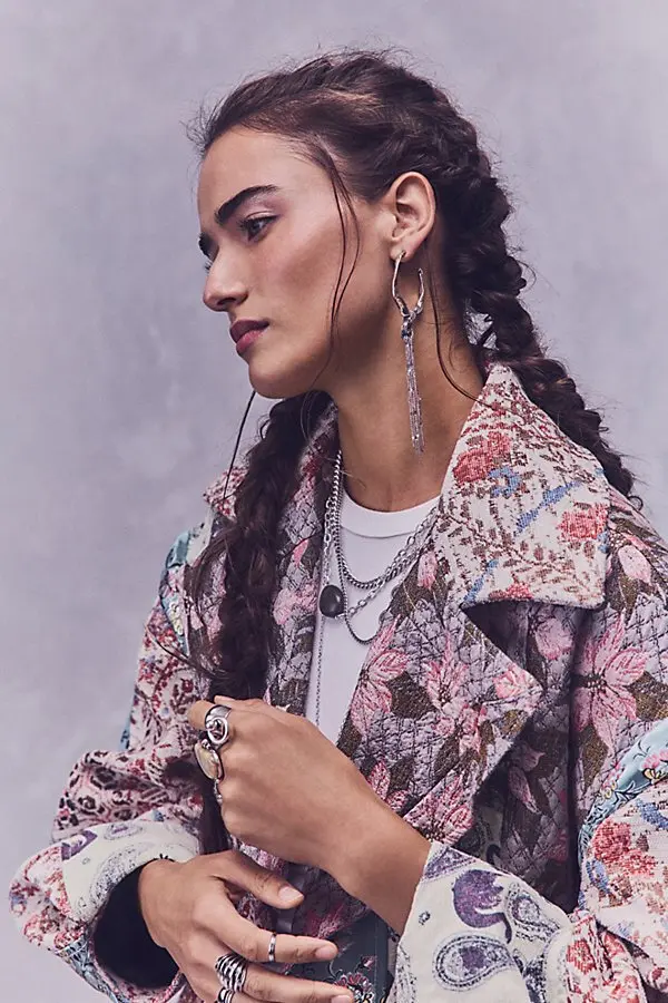 Free People Trixie Fringe Dangle Earrings - Silver