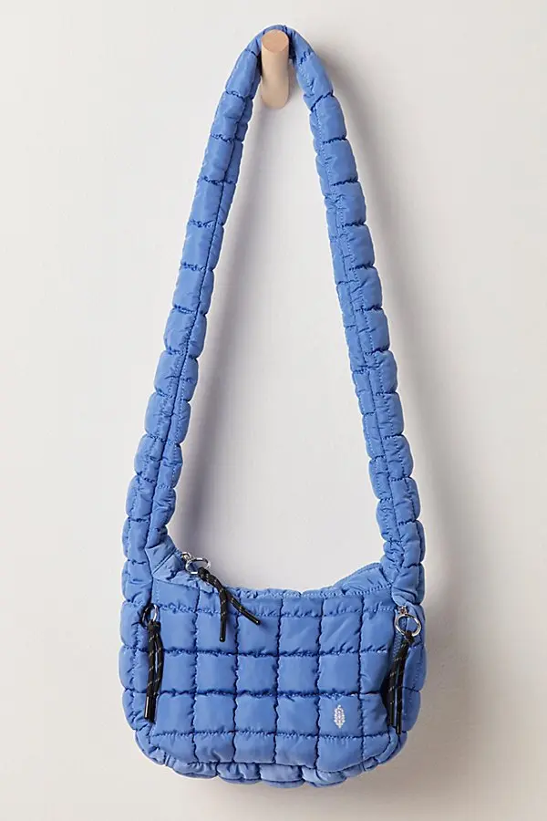 Free People Quilted Carryall Sling Bag - Blueberry