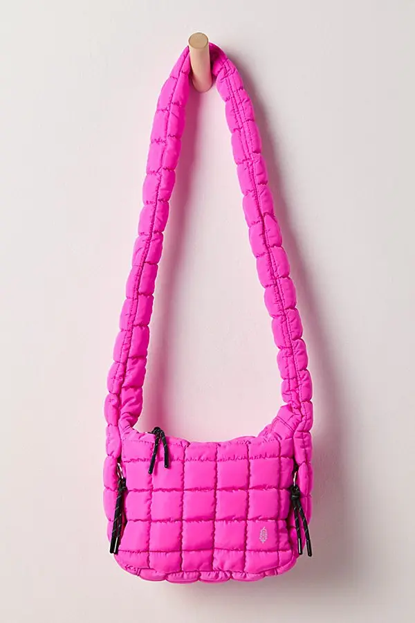 Free People Quilted Carryall Sling Bag - Candy Pink