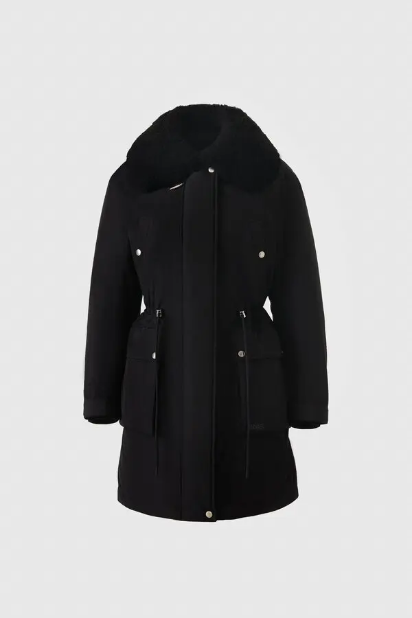 Mackage Nova 3-in-1 Down Coat With Shearling Collar - Black