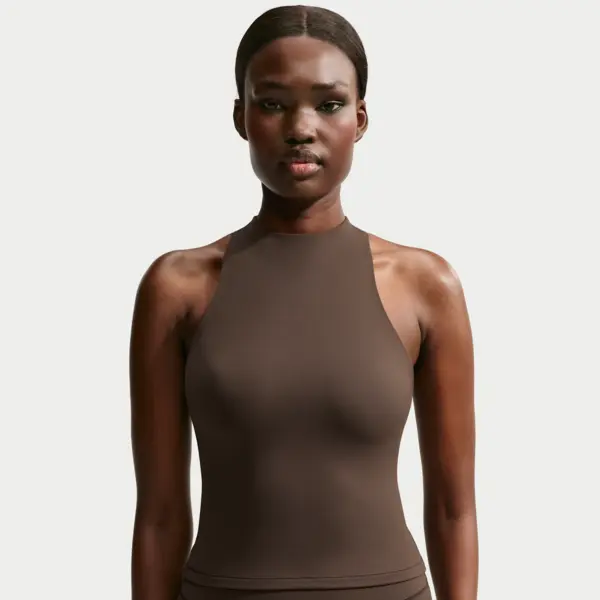 Nike Skims Matte Mock-neck Racerback Tank Top - Brown