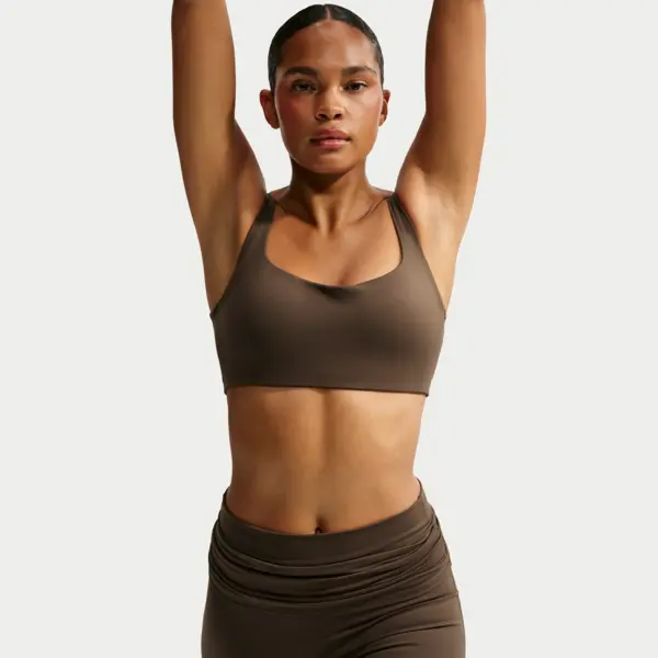 Nike Skims Matte Scoop-neck Bra - Brown