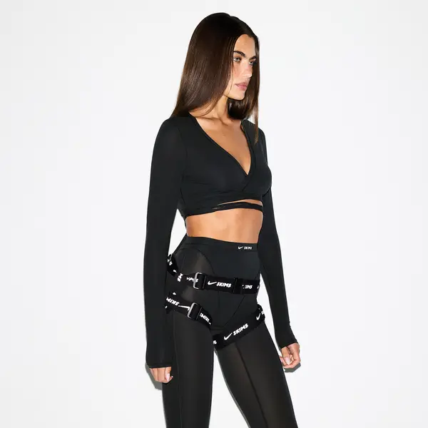 Nike Weightless Layers Long-sleeve Wrap Top - Black