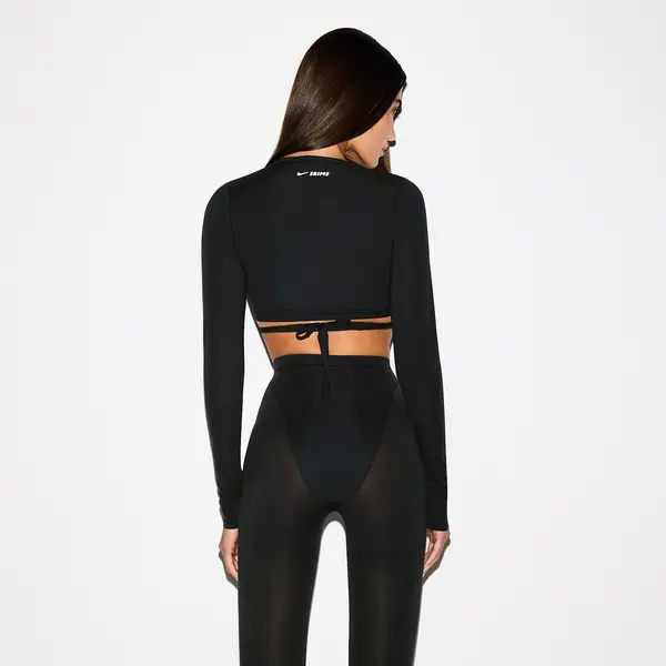Nike Weightless Layers Long-sleeve Wrap Top - Black