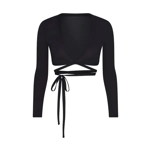 Nike Weightless Layers Long-sleeve Wrap Top - Black