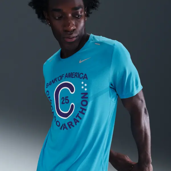Nike Rise 365 Dri-fit Short-sleeve Running Top - Blue