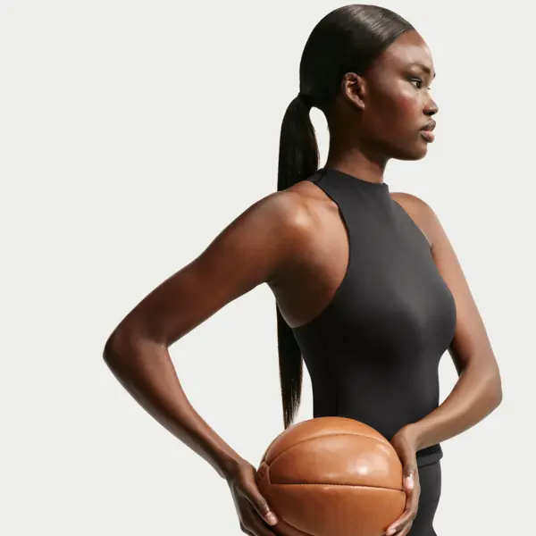 Nike Skims Matte Mock-neck Racerback Tank Top - Black