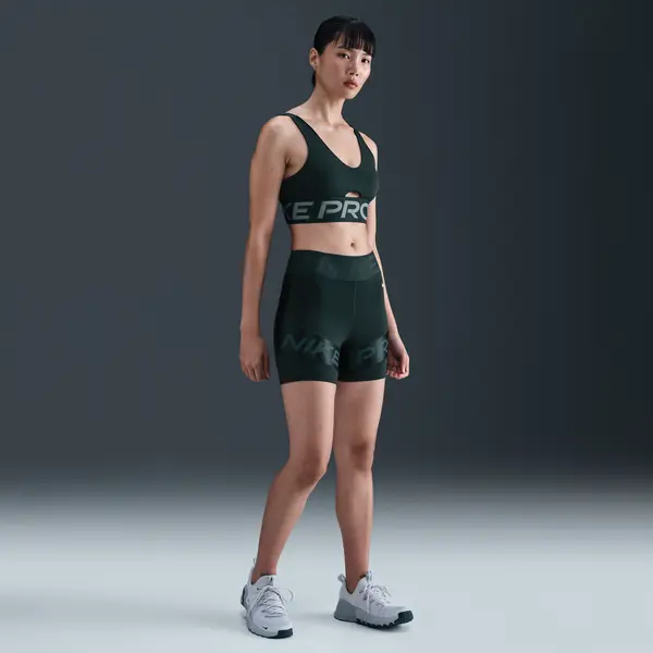 Nike Pro Indy Plunge Medium-support Padded Sports Bra - Green