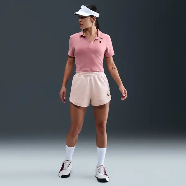 Nike Court Heritage Mid-rise Fleece Tennis Shorts - Pink