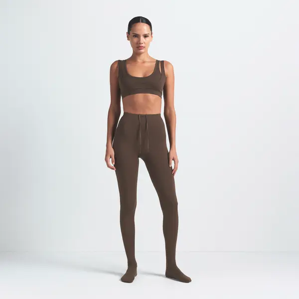 Nike Skims Matte High-waisted Footsie Grip Leggings - Brown