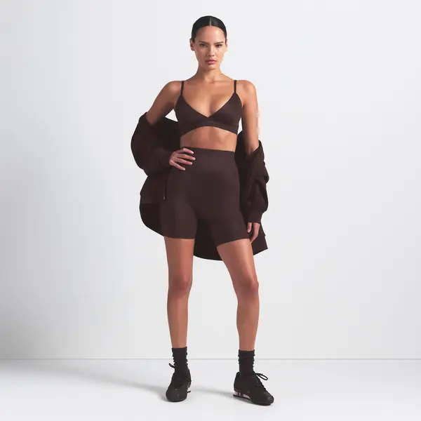 Nike Skims Shine High-waisted 5" Biker Shorts - Brown