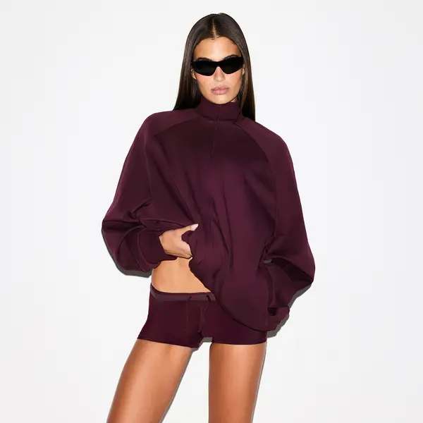 Nike Skims Matte Tricot Oversized Full-zip Track Jacket