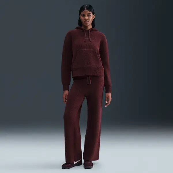 Nike Sportswear Phoenix Cozy Bouclé Loose Knit Hoodie - Red